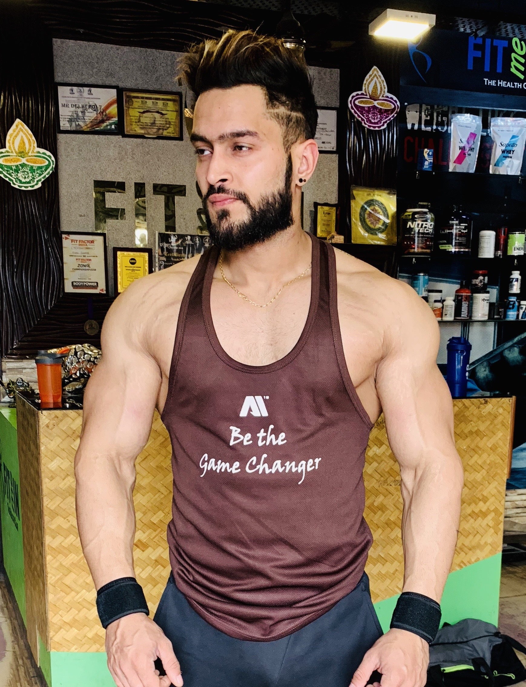 Brown Dry-Fit Stringer – Antum Apparels